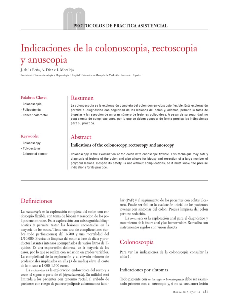 Colonoscopia Rectoscopia | Cáncer colorrectal | Hemorroides