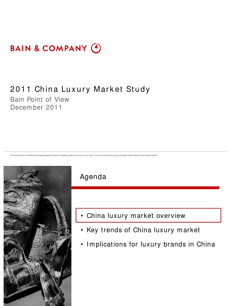 2011 Bain China Luxury Market Study | PDF