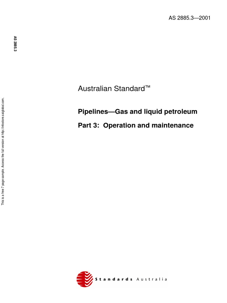 As 2885.3-2001 Pipelines - Gas and Liquid Petroleum Operation and ...