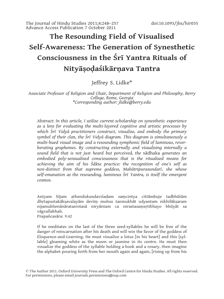 The Resounding Field of Visualised Self | PDF | Tantra | Devi