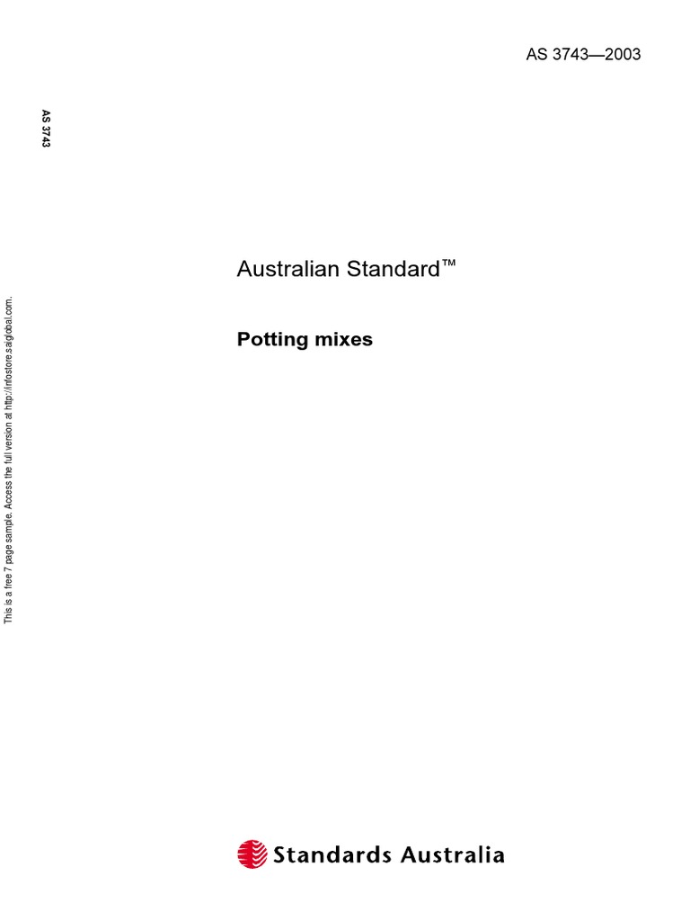 As 3743-2003 Potting Mixes | PDF | Iso 9000 | Fertilizer