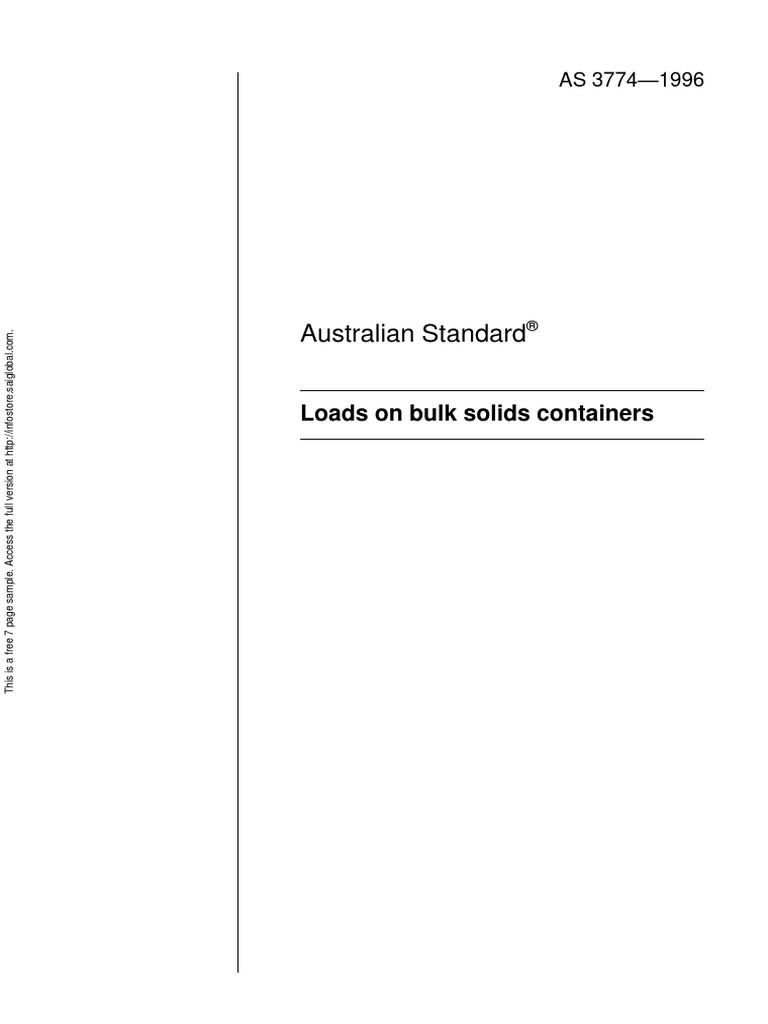As 3774-1996 Loads On Bulk Solids Containers | PDF | Royalty Payment ...