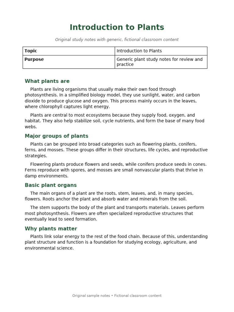 01 Introduction To Plants | PDF