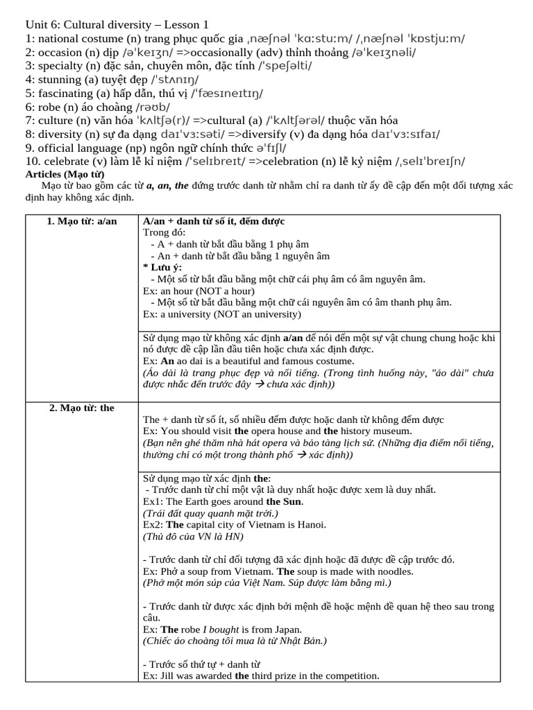 Unit 6 - Lesson 1 | PDF