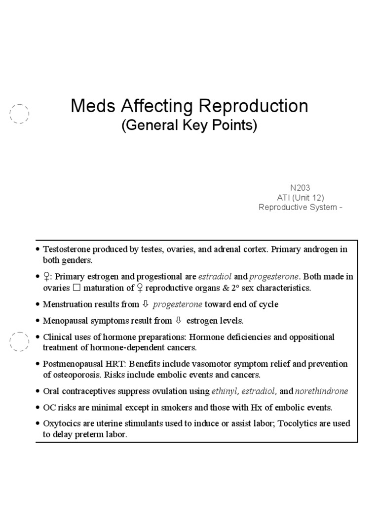 ATI Flash Cards 12, Medications Affecting the Reproductive System ...
