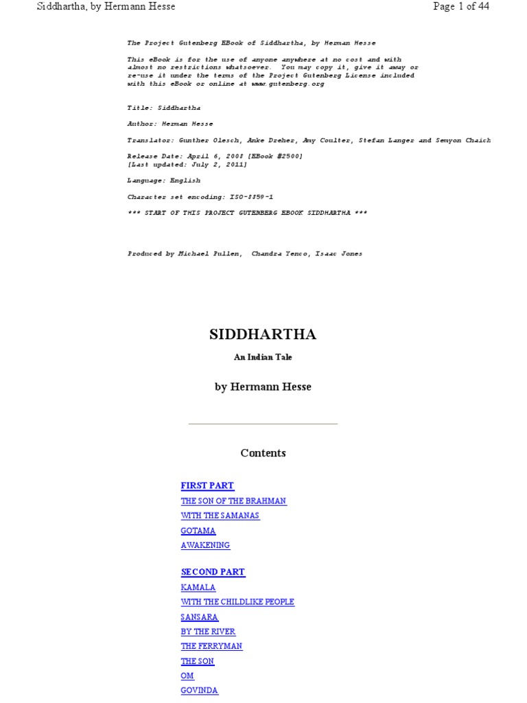 Siddhartha Herman Hesse | PDF