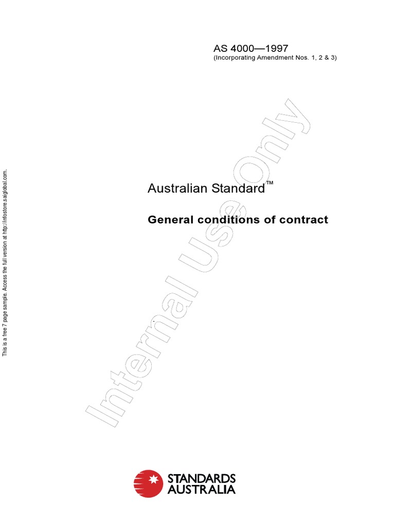 As 4000-1997 (Reference Use Only) General Conditions of Contract | PDF ...