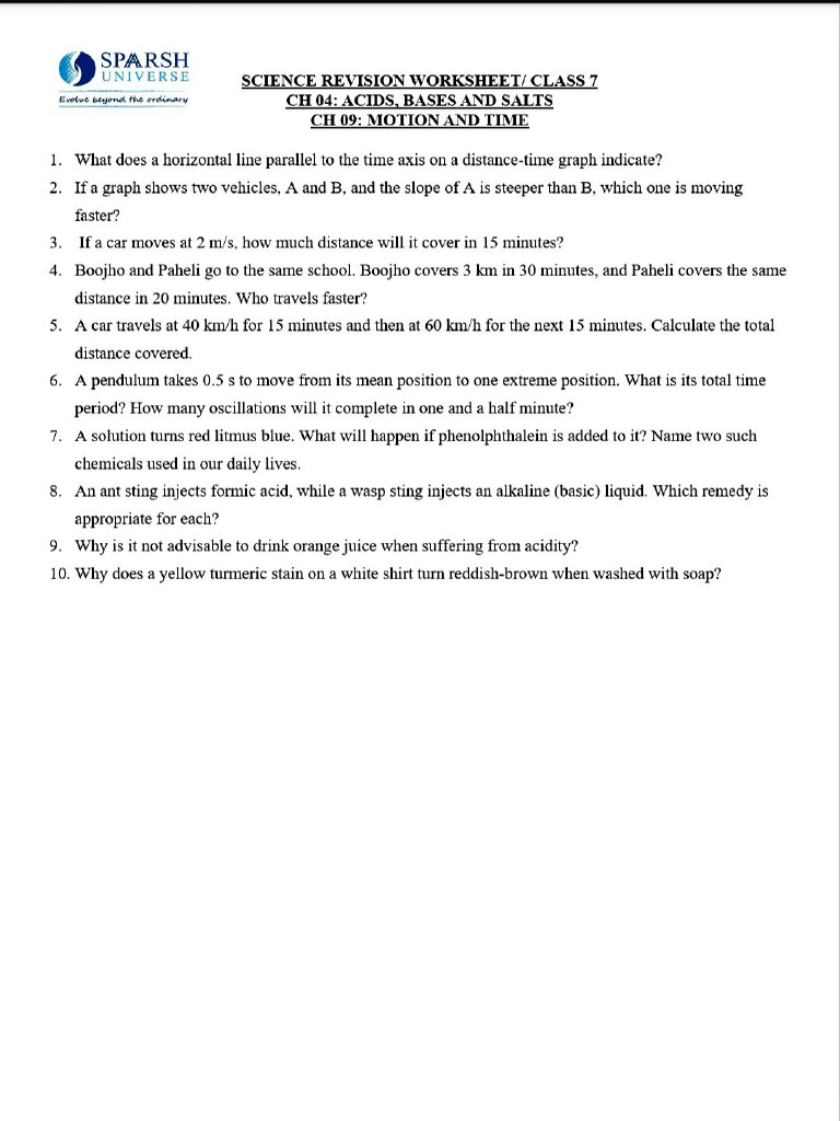Science 7 Worksheets | PDF