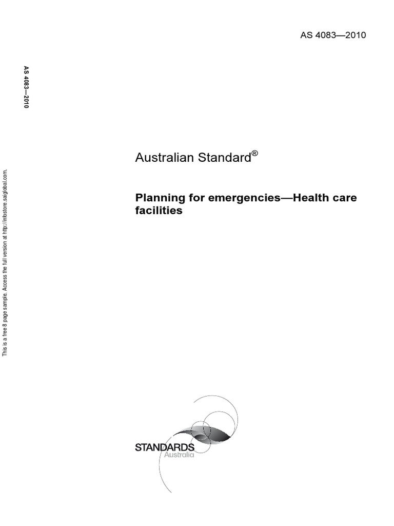 As 4083-2010 Planning For Emergencies - Health Care Facilities | PDF ...