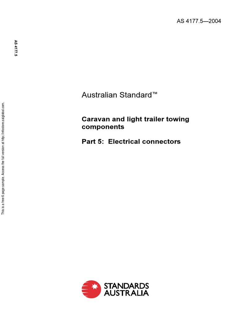 As 4177.5-2004 Caravan and Light Trailer Towing Components Electrical ...