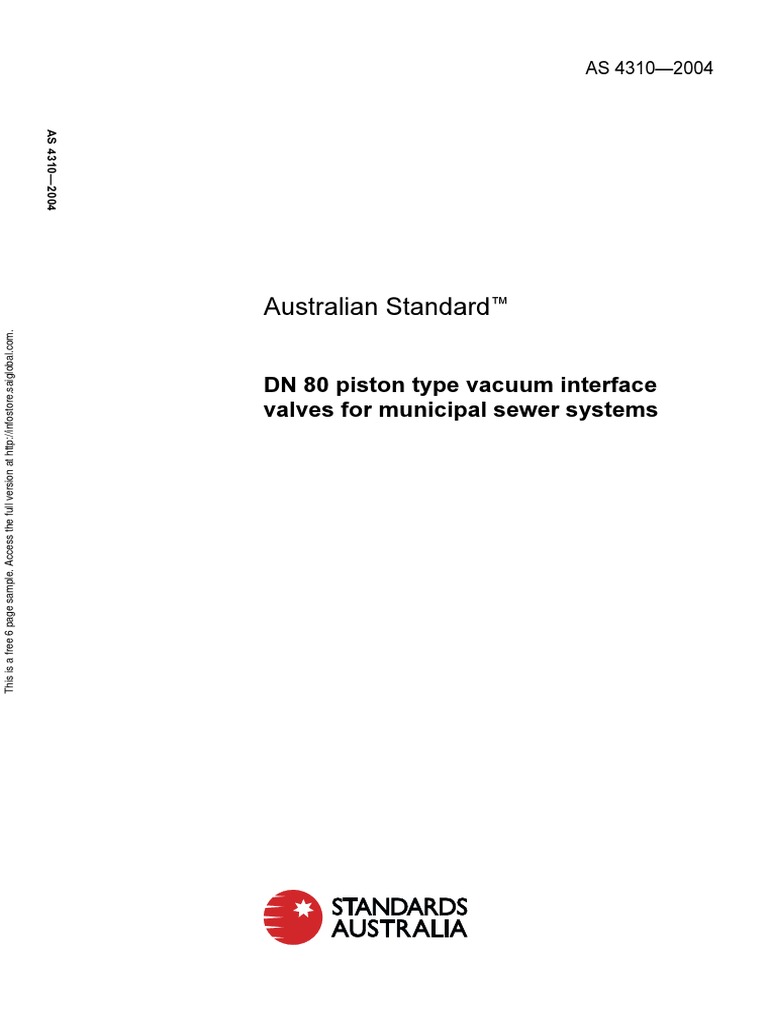 As 4310-2004 DN80 Piston Type Vacuum Interface Valves For Municipal ...