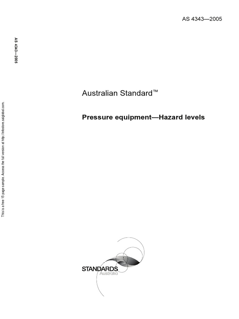 As 4343-2005 Pressure Equipment - Hazard Levels | PDF | Quality ...