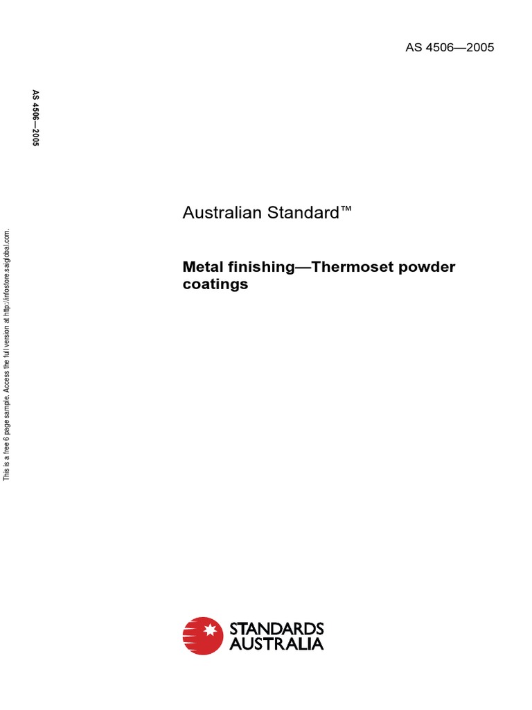 As 4506-2005 Metal Finishing - Thermoset Powder Coatings | PDF ...