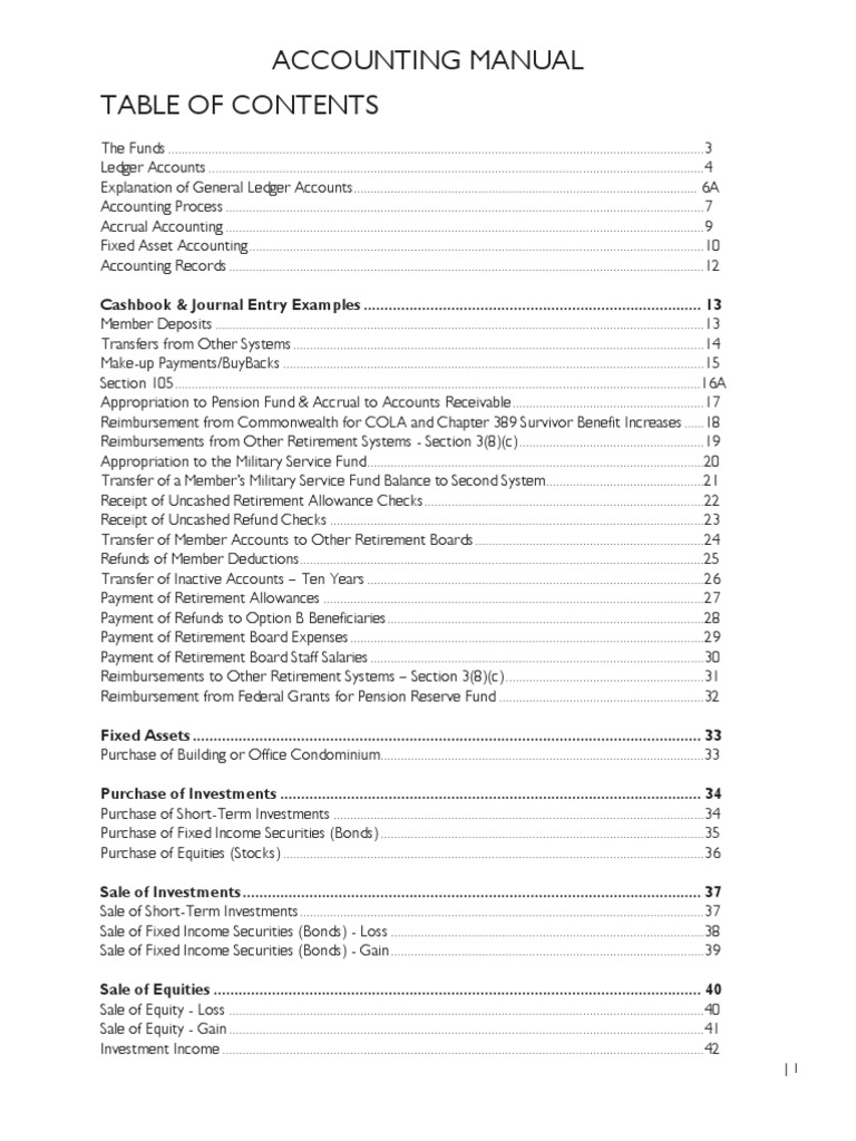 Accounting Manual | Debits And Credits | Pension
