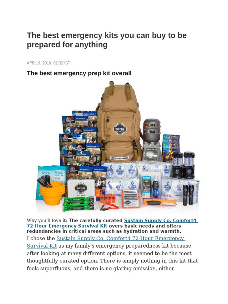 Survival Kit Various Types | PDF | Emergency Management | Public Safety