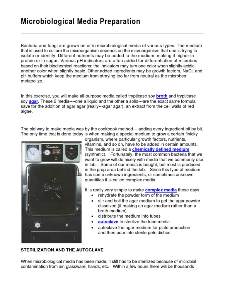 Media Preparation | PDF | Growth Medium | Microbiology