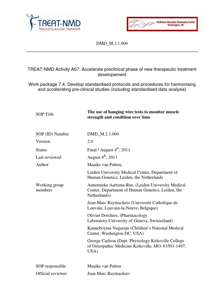 Wire Hanging Test | PDF | Mouse | Experiment