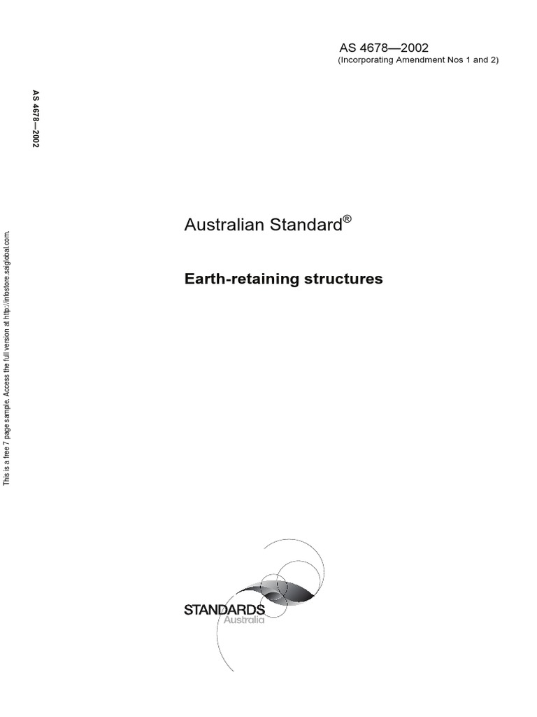 As 4678-2002 Earth-Retaining Structures | PDF | Engineering | Business