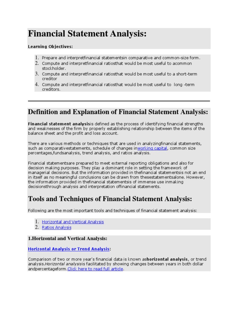 Analysis of Financial Statement | PDF | Revenue | Equity (Finance)
