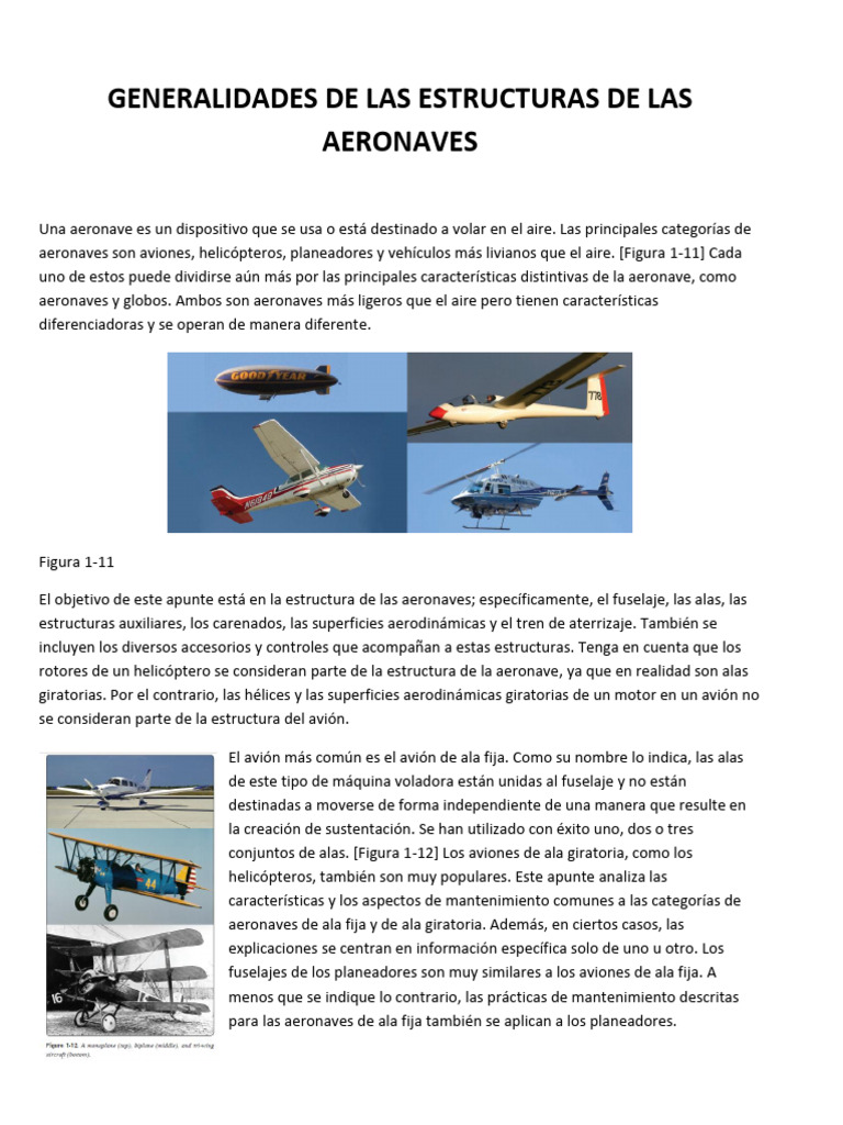 Generalidades de Las Estructuras de Las Aeronaves - Apunte Faa ...