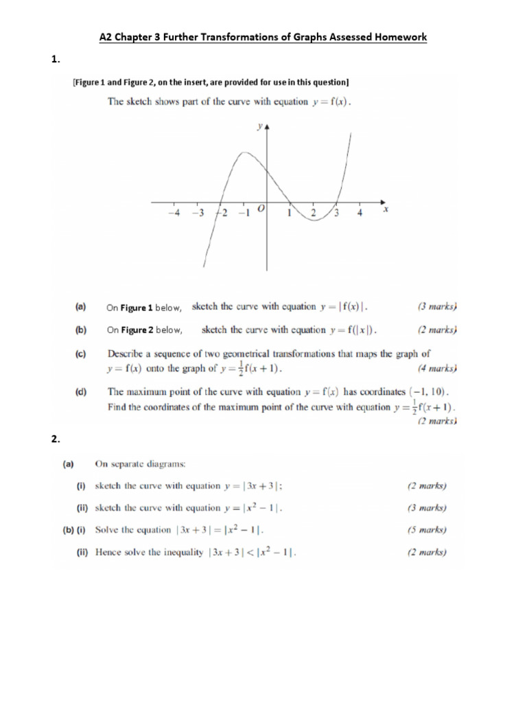 Chapter 3 Further Transformations of Graphs | PDF