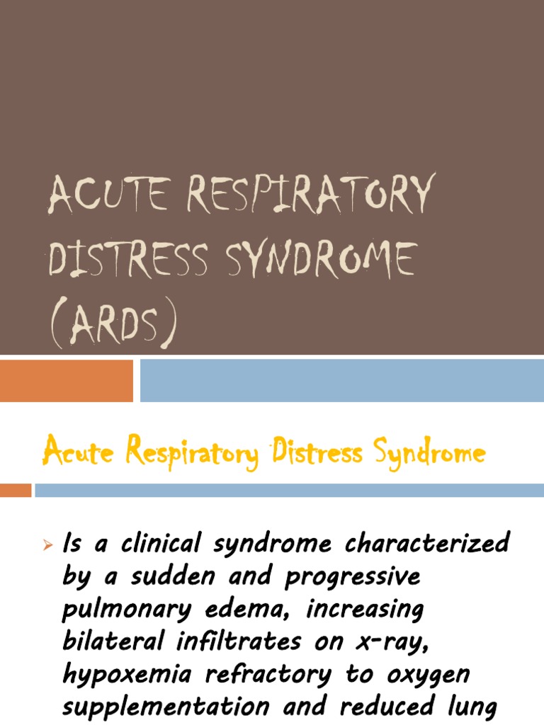 Acute Respiratory Distress Syndrome (Ards) | PDF