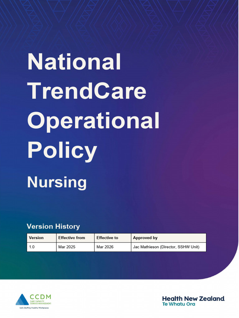 Nursing National TrendCare Operational Policy | PDF | Hospital | Patient