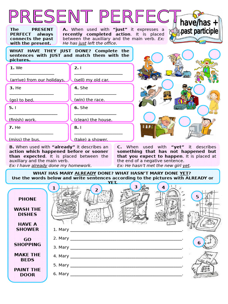 Present Perfect With Alreadyjustyet | PDF