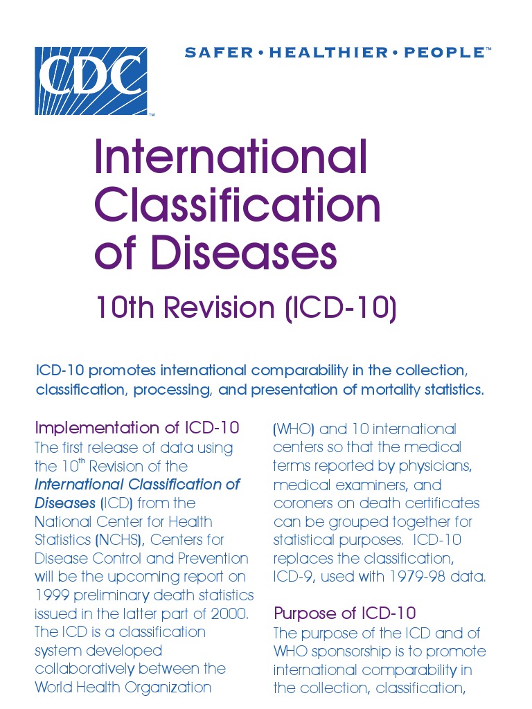 International Classification of Diseases: 10th Revision (ICD-10) | PDF ...