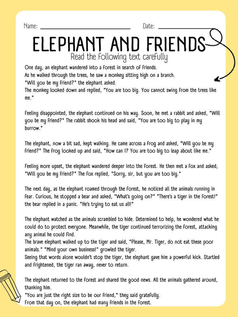 Elephant and His Friends | PDF