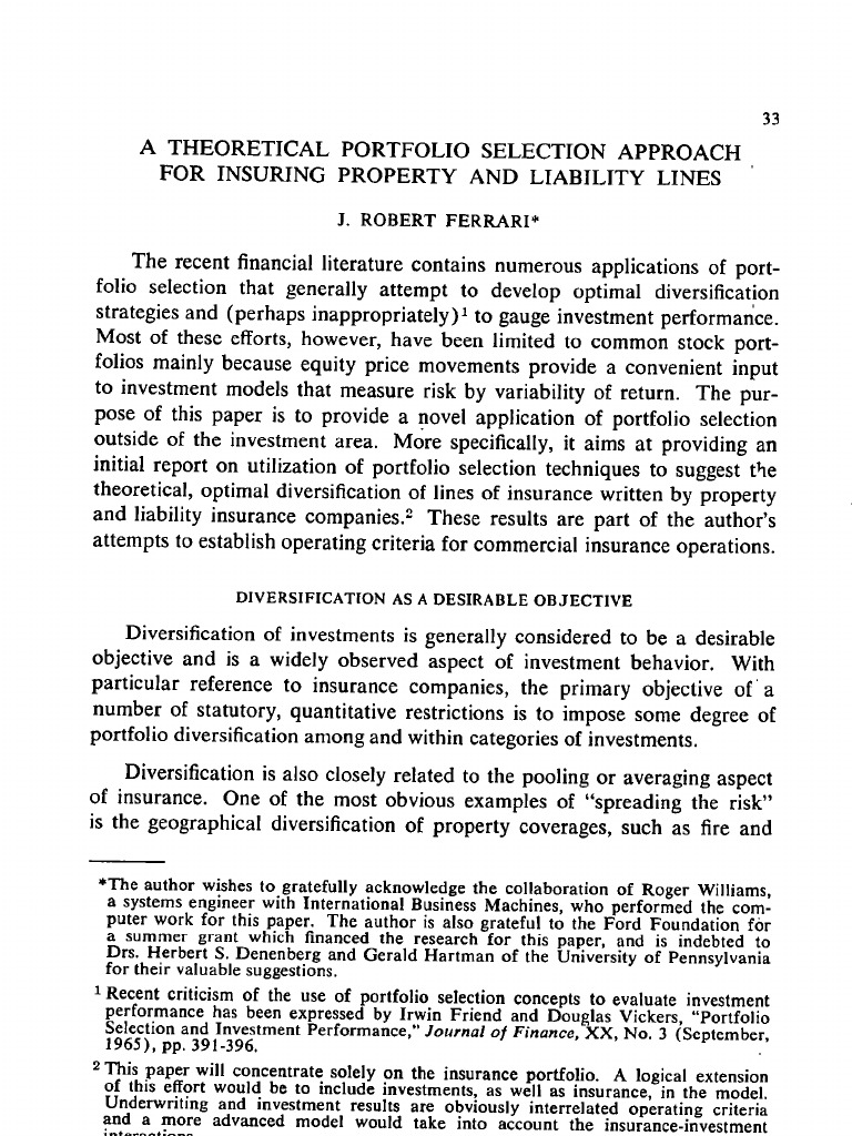 BR Insurance | Download Free PDF | Investing | Diversification (Finance)