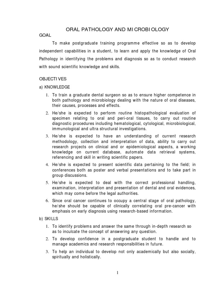 Oral Pathology Syllabus | Download Free PDF | Pathology | Biopsy