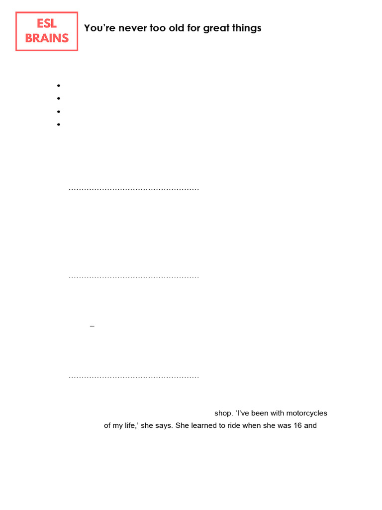 ESL Brains Youre Never Too Old For Great Things SV 6692 | PDF