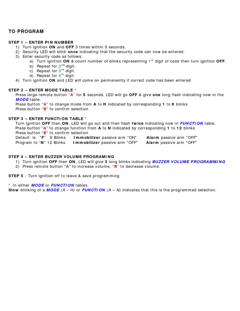 General Alarm Programing | PDF