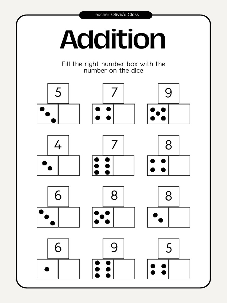 Addition Worksheet in Black and White Simple Style - 20260305 - 041857 ...