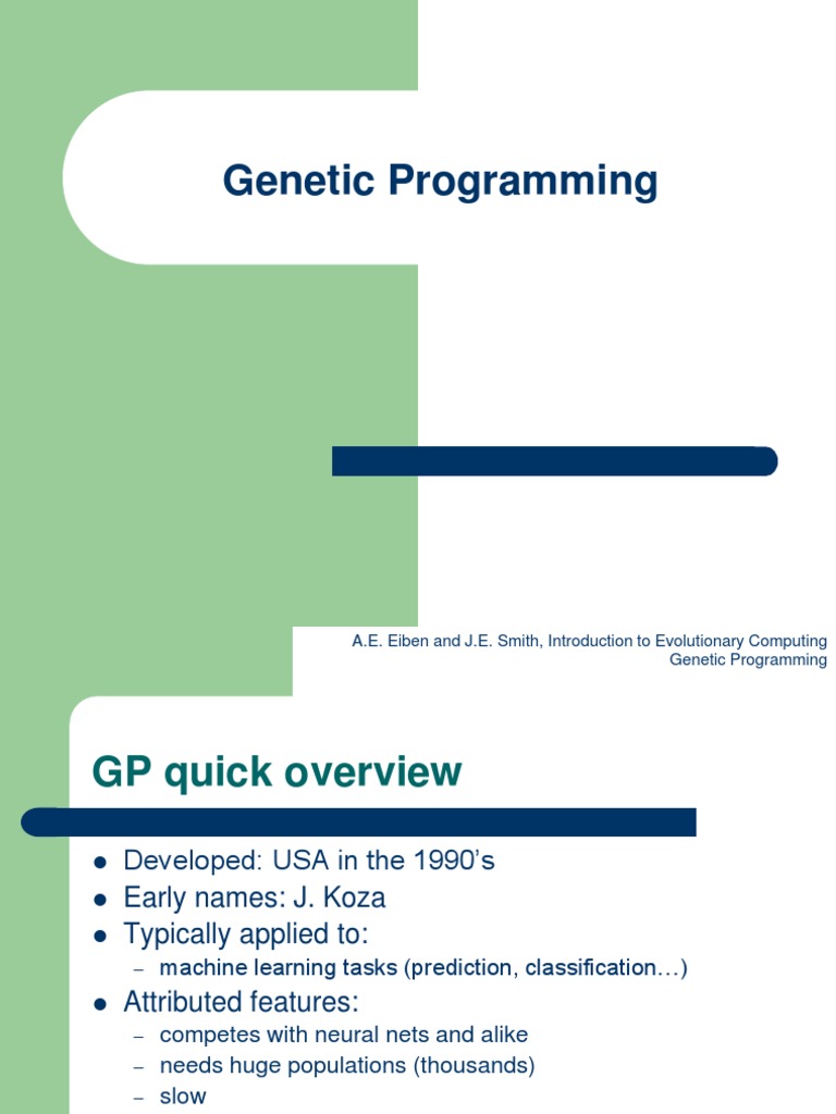 Overview of Genetic Programming Techniques | PDF | Fitness (Biology ...