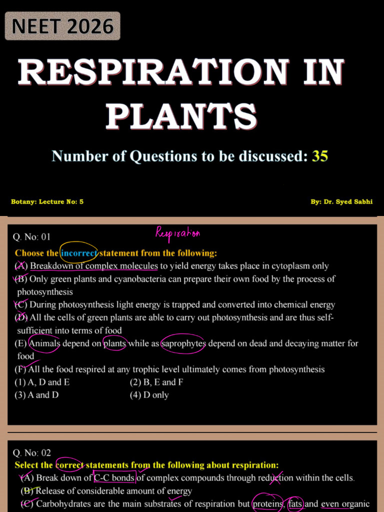 Respiration in Plants Board File | PDF