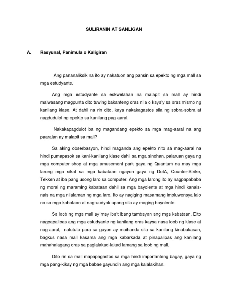 Suliranin at Sanligan | PDF