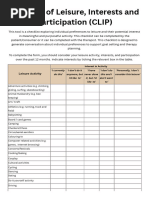 Leisure Interest Survey Checklist | PDF | Recreation | Leisure