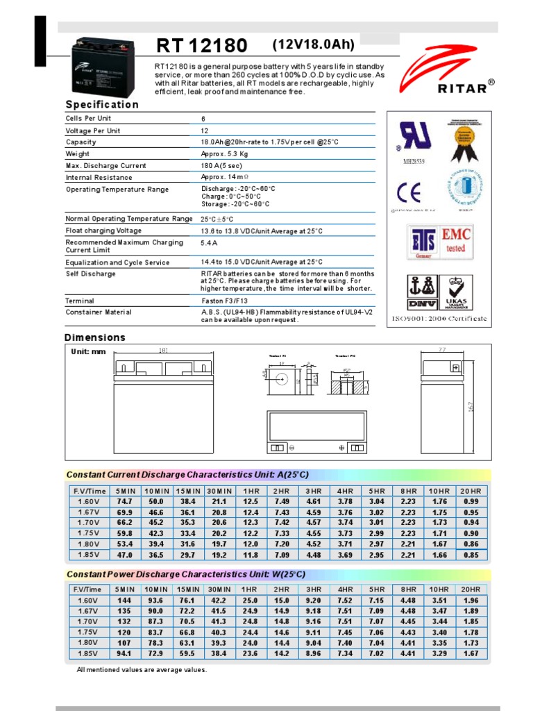 RT 12180 | PDF | Battery (Electricity) | Energy Technology