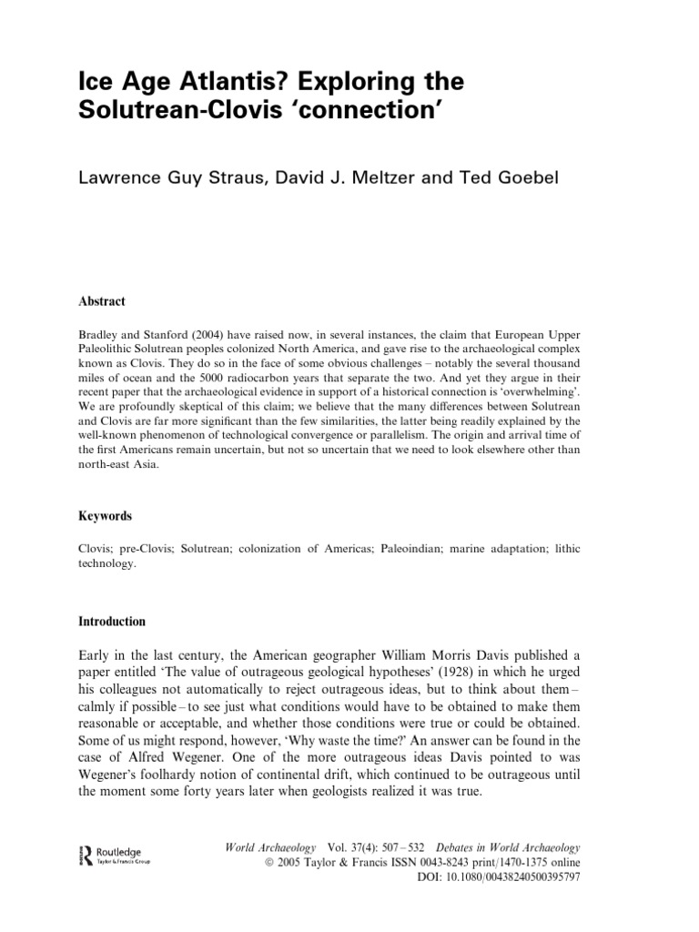 Soultrean Clovis Connection | PDF | Paleolithic | Stone Age