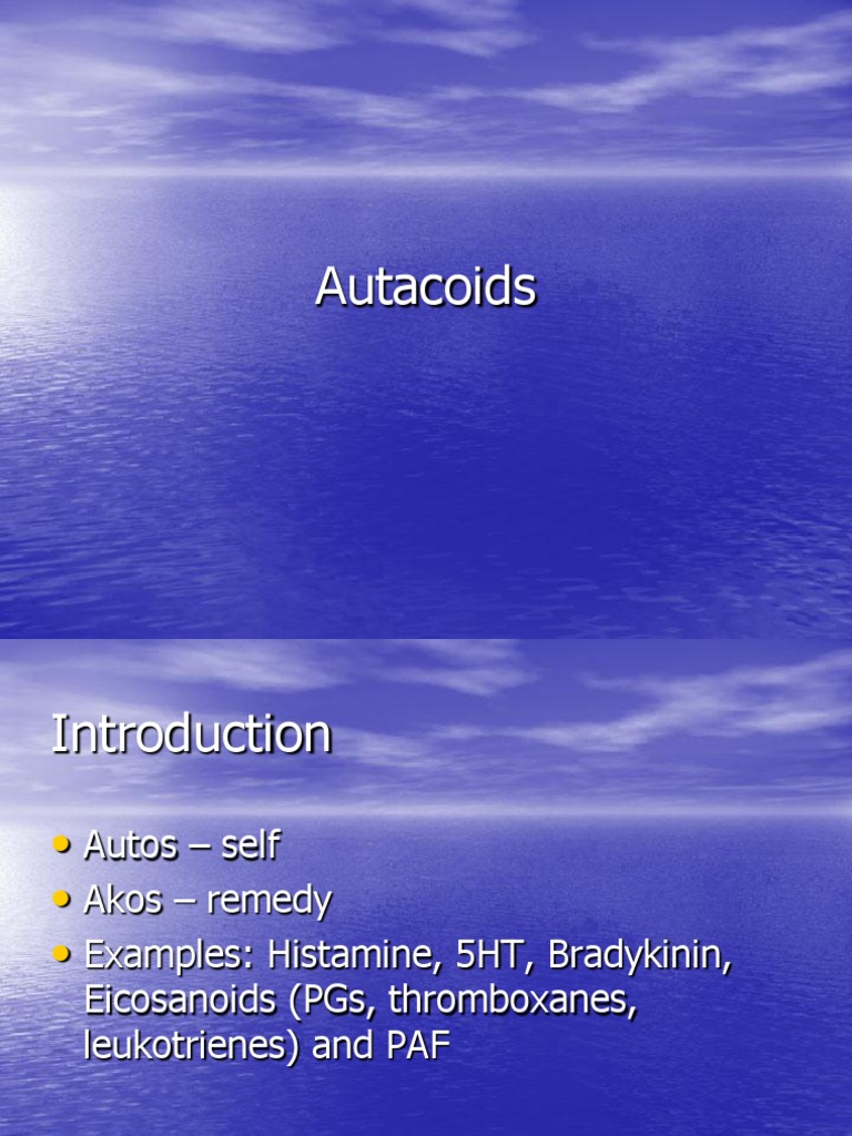 Autacoids | PDF | Serotonin | Receptor Antagonist