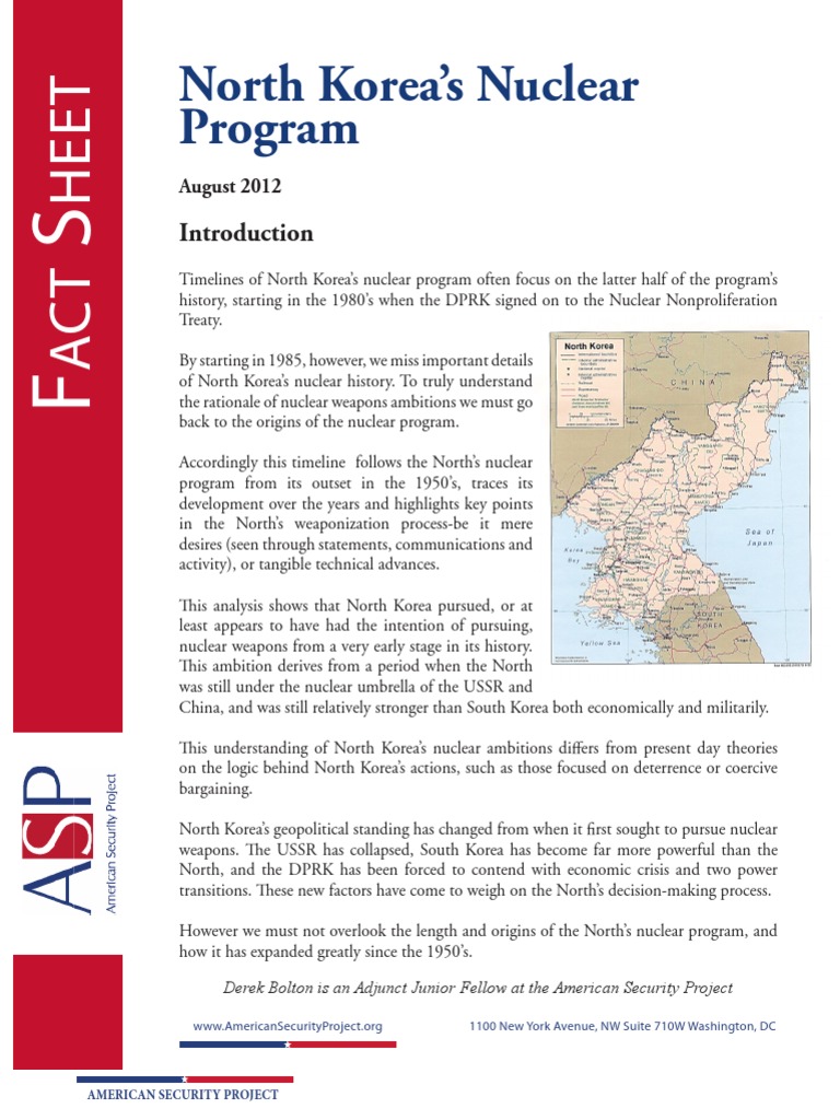North Korea's Nuclear Timeline | PDF | North Korea And Weapons Of Mass ...