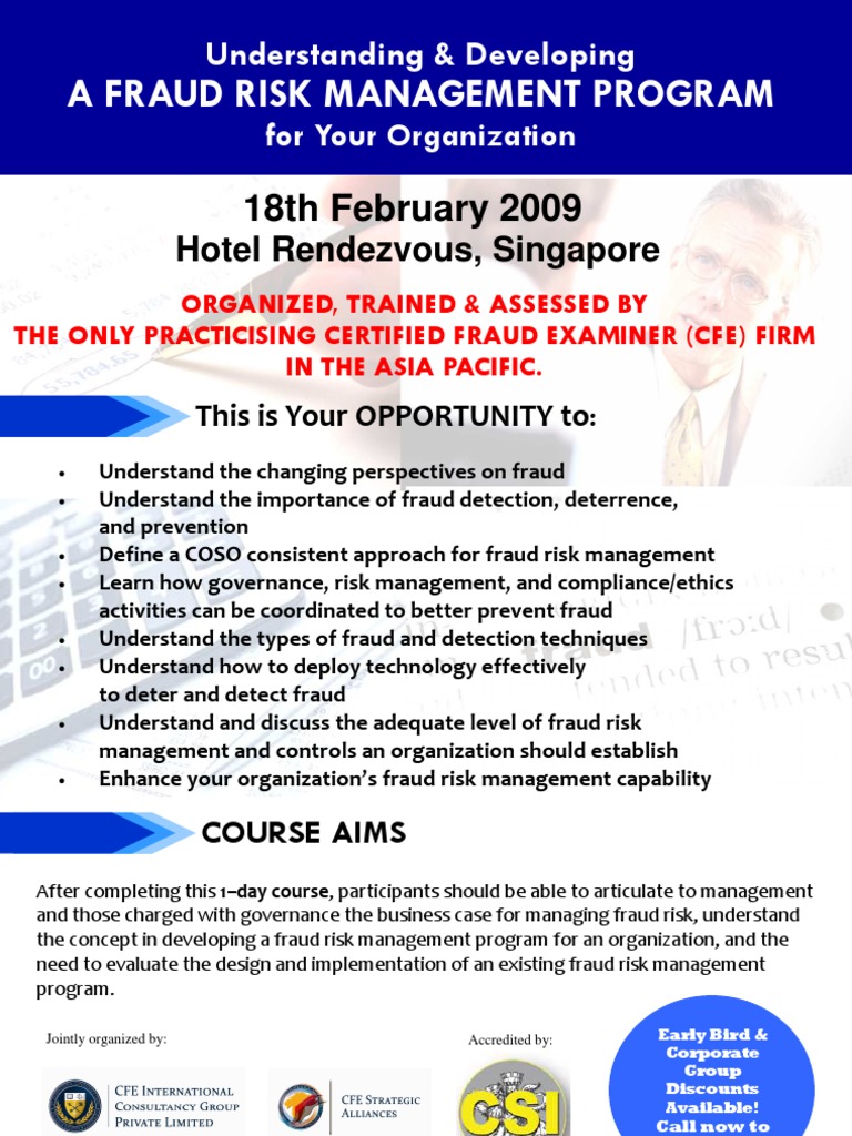 Fraud Risk Management Program, Featuring Mr. TOMMY SEAH | PDF ...