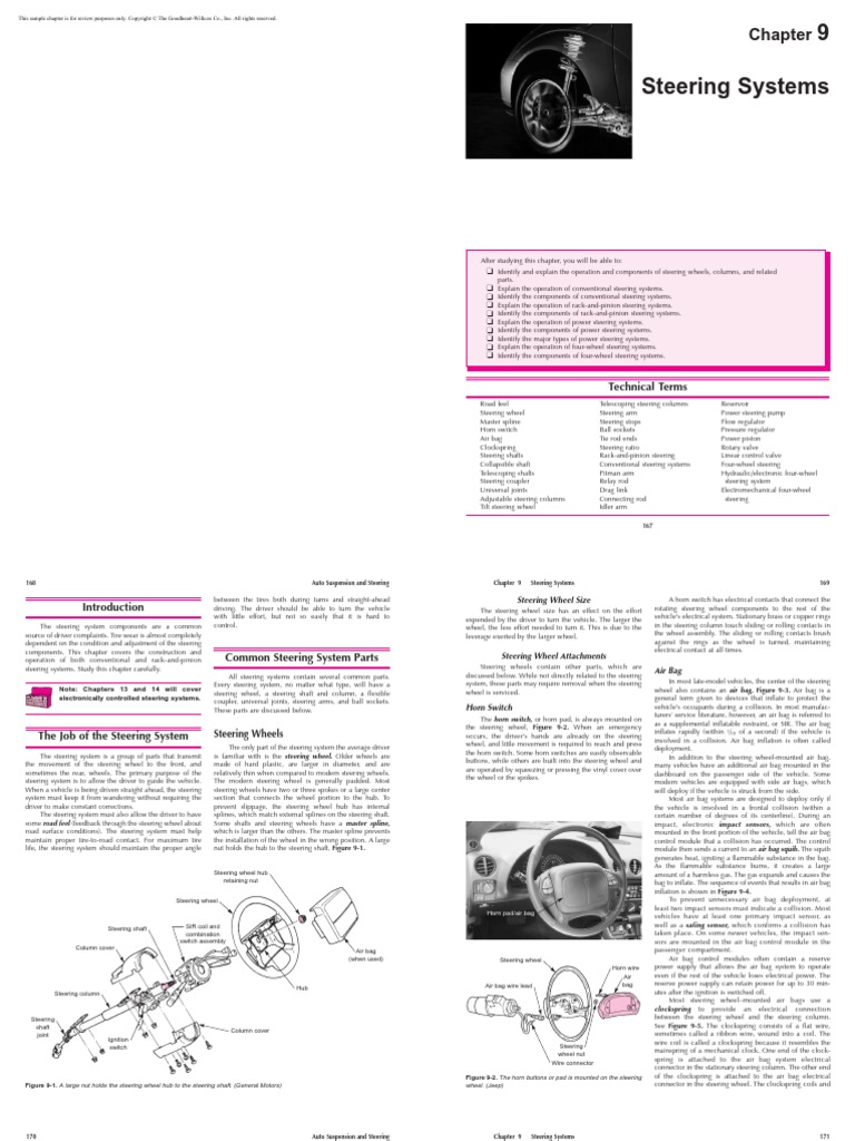 9 Steering Systems: Technical Terms | PDF