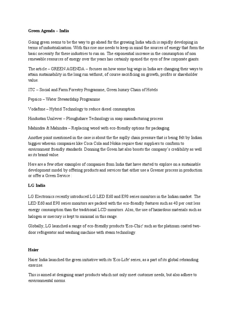 Green Agenda | PDF | Electronic Waste | Sustainability