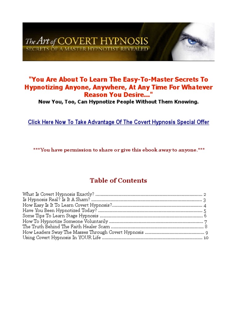 Covert Hypnosis Book | PDF | Self-Improvement