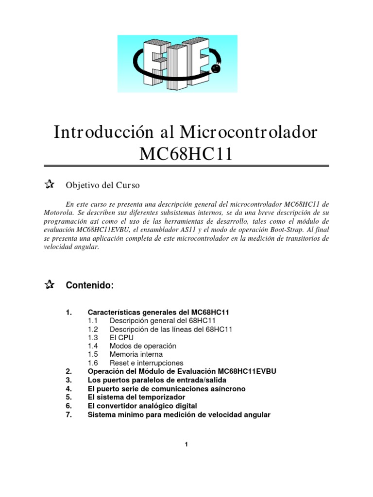 MC68HC11 | PDF | Microcontrolador | Unidad Central de procesamiento