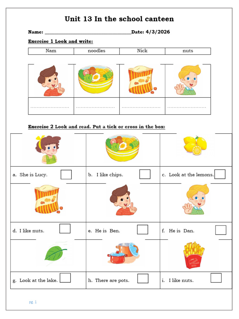 Unit 13 in The School Canteen | PDF