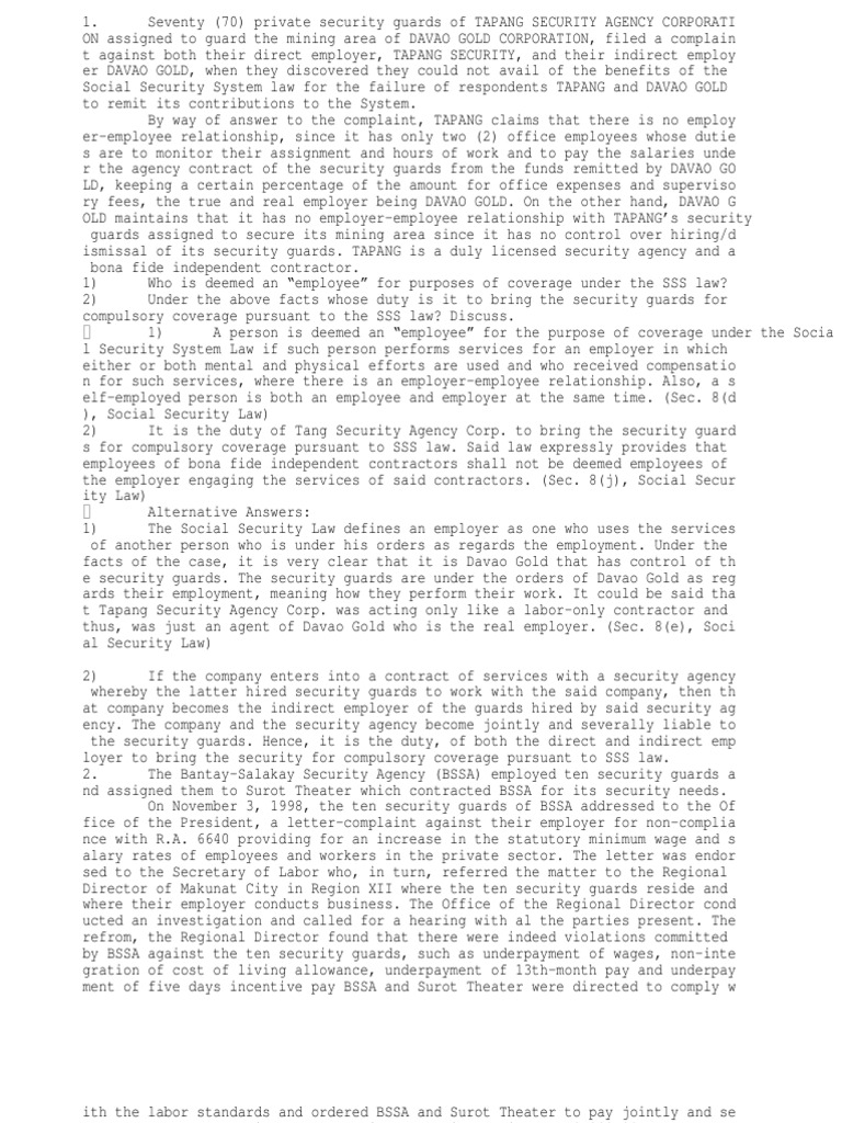 1993 Bar Questions Labor Standards | PDF | Overtime | Employment